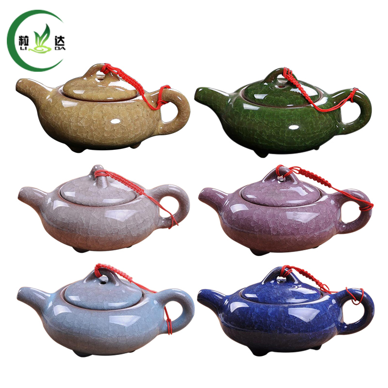 Cha Hu Ice-Crackle Porcelain Teapot Ceramic Oolong Tea Gaiwan Teapot